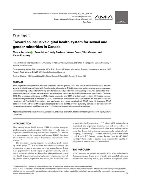 Pdf Toward An Inclusive Digital Health System For Sexual And Gender