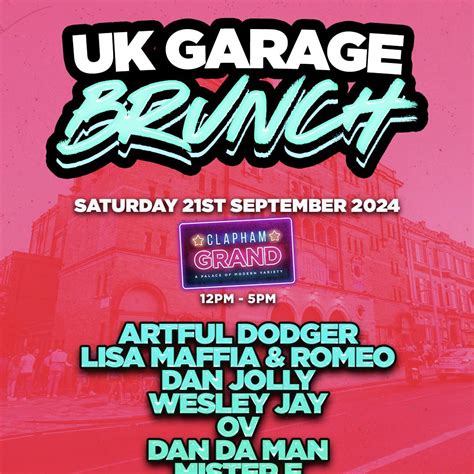 Uk Garage Brunch Announcement We Are So Excited To Announce The Line Up For Our Next Brunch