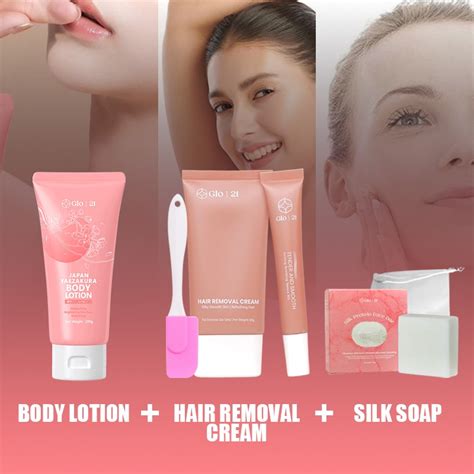 Glo21 Hair Removal And Whitening Three Piece Sethair Removalcreambody