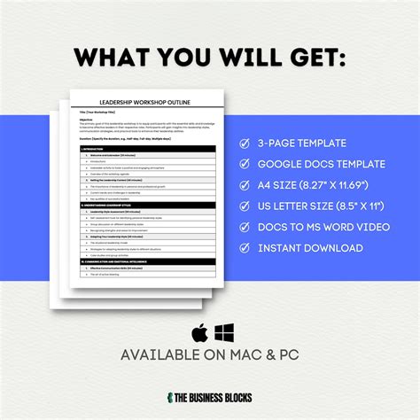 Leadership Workshop Outline Template Training And Development Digital