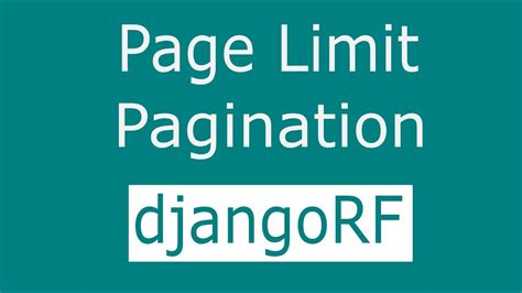 Page Limit Pagination In Django Rest Framework Youtube