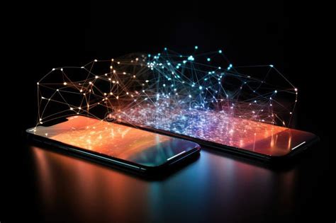 Seamless Data Transfer Between Two Mobile Phones Concept Of Sharing