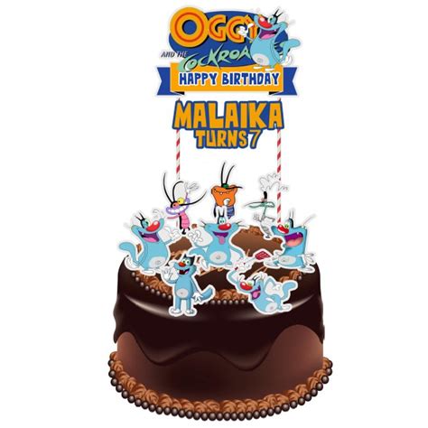 Oggy And The Cockroach Cake Topper Shopee Malaysia