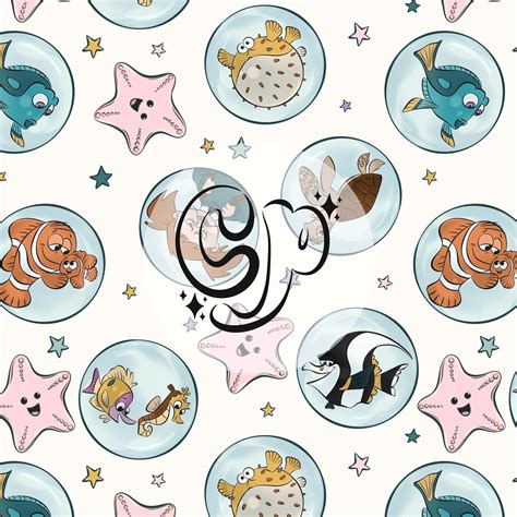Nemo And Friends Bubbles Seamless File Creativeprintsds