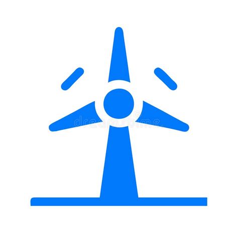 A Blue Wind Turbine With A White Background Stock Illustration
