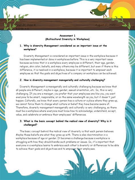 Assestment 1 Pdf Career And Growth