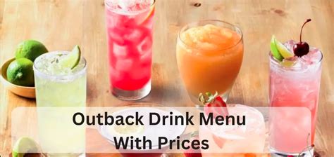 Outback Steakhouse Drink Menu With Prices And Nutrition Information