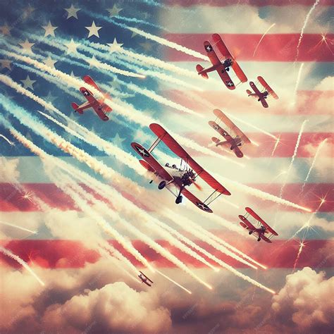 Premium Photo 4th Of July Celebration By Airplanes Flying In