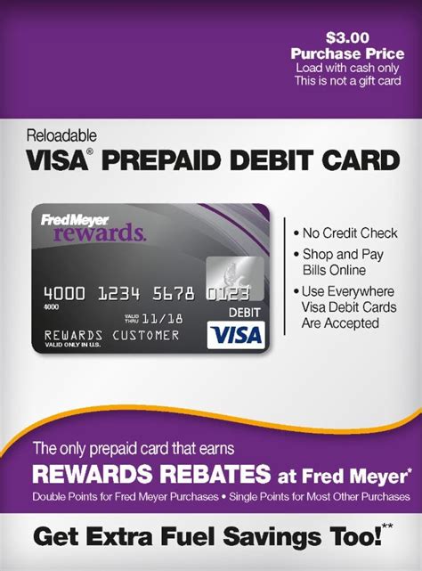 Fred Meyer Visa 1 2 3 Rewards Reloadable Prepaid Debit Card 1 Ct Fry