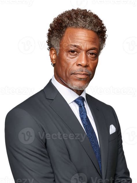 African Man Aged 50 Years Old Wearing Classic Suit Looking Focused