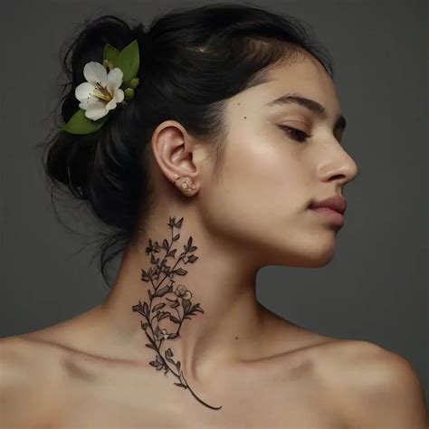 Feminine Neck Tattoo Meaning Significance 83 Designs Hbtat2