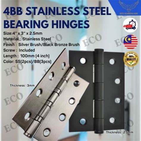 2pcs Stainless Steel 4bb Bearing Hinges 4 100mm Door Hinge Ensel