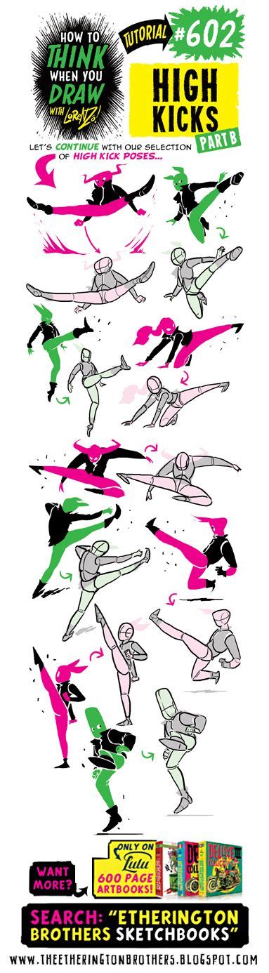 How To Think When You Draw High Kicks Tutorial Drawing Reference Poses Sketch Book Art