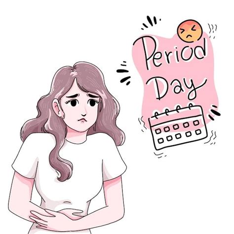 Girl Cartoon Period Day Premium Vector Garotas Vetores Autores
