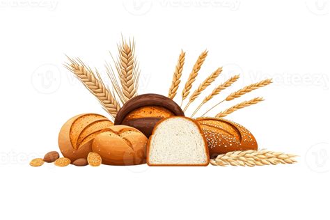 A Variety Of Freshly Baked Breads Including Rolls And Loaves Adorned With Wheat Stalks