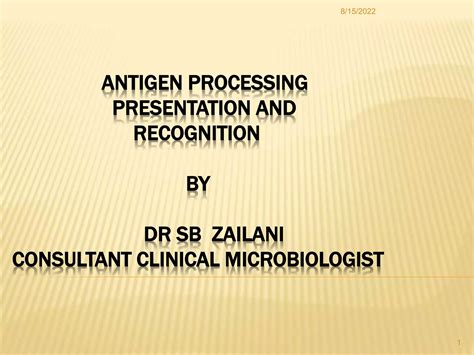 Antigen Processing Presentation And Recognition Copy [autosaved] Pptx