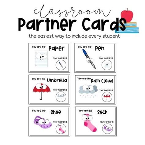 Classroom Partner Cards Etsy