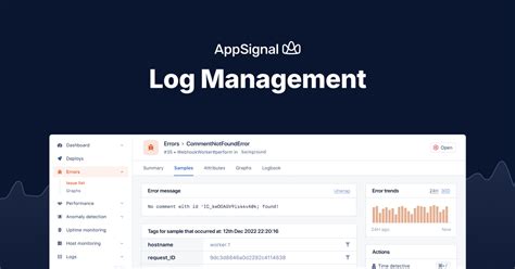 Log Management Appsignal Documentation