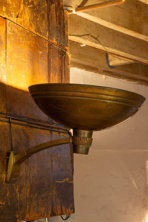 Oversized Deco Brass Uplighters 8696 Retrouvius