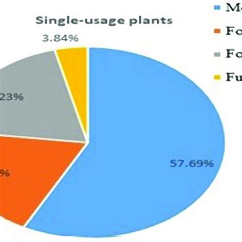 A Pie Chart Of Single Usage On The Basis Of Their Usage From Study Area