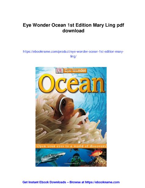 Eye Wonder Ocean 1st Edition A Journey Through Marine Life Studocu