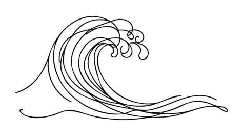 Premium Vector Vector Isolated One Line Simple Waves Line Drawing