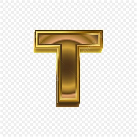 Golden 3d Letters T
