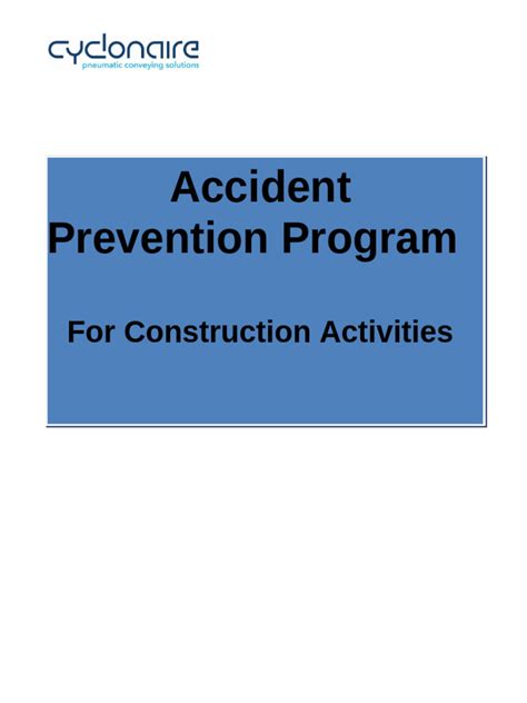 Accident Prevention Plan For Construction Activities Pdf