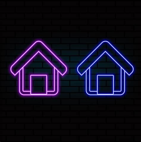 Premium Vector House Neon Icon Simple Thin Line Outline Vector Of Web Icons For Ui And Ux