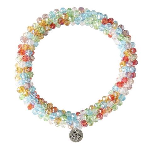 Melady Kralen Armband Ø6 7cm 2mm Meerkleurig Glas Rond Kralen Armband