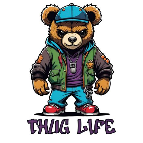 Teddy Bear Thug Life Sublimation Dtf Dtg Image Etsy