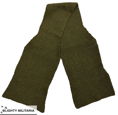 Original Ww2 British Army Officers Knitted Wool Scarf