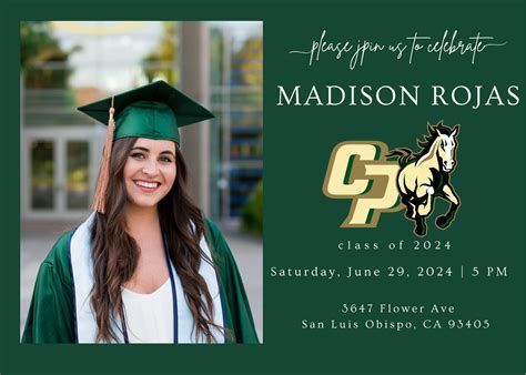 Cal Poly Slo Graduation Graduation Invitation Graduation Party Invite