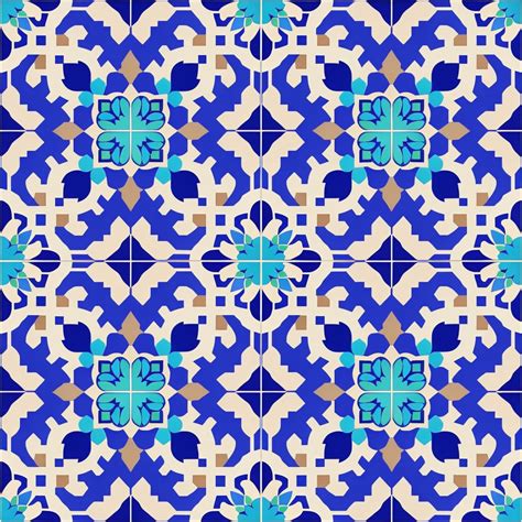 Royal Blue Islamic Mosaic Tile Seamless Pattern Design Playground