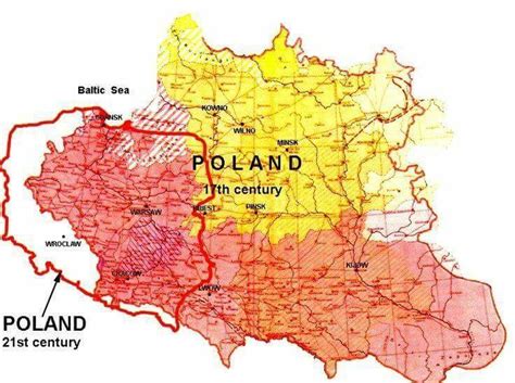 Poland Historical Borders Map 17th Century Present
