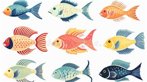 different colors patterns and species of ornamentals vector stock