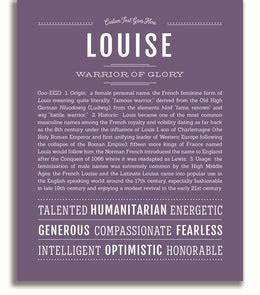 Louise Personalized Name Meaning Art Prints Name Stories