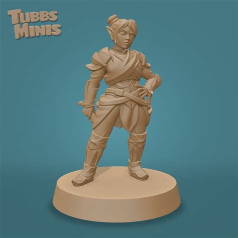 3d Printable Myrril Deviir Drow Assassin Fantasy Miniature By