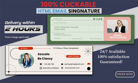 Create A Professional Clickable Html Email Signature By Xpertgraphx Fiverr