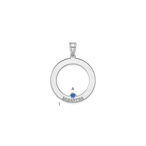 Sterling Silver Ssrhodium Plated 1 Birthstone Circle With Ss Bezel Fa