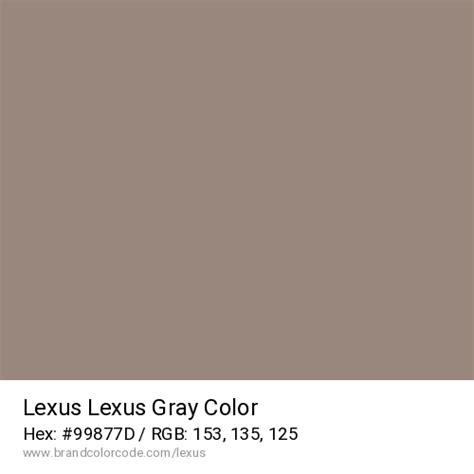 Lexus Brand Color Codes