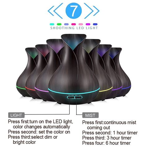 Luxury Ultrasonic Diffuser 500ml With Remote Control Aroma Diffuser 7
