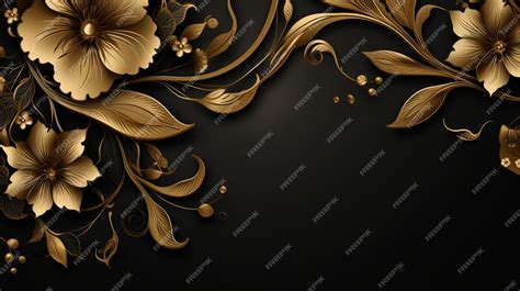 Premium Ai Image Classic Black Background Decorated With Thick Gold