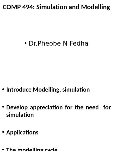 Simulation And Modelling Pdf Conceptual Model Simulation