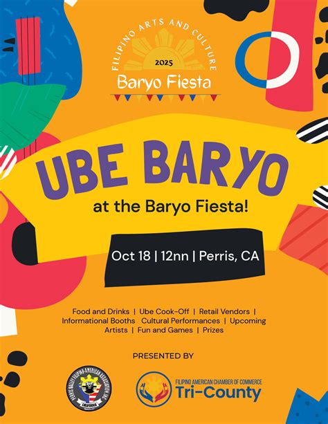Ube Baryo X Baryo Fiesta Filipino American Chamber Of Commerce Tri County