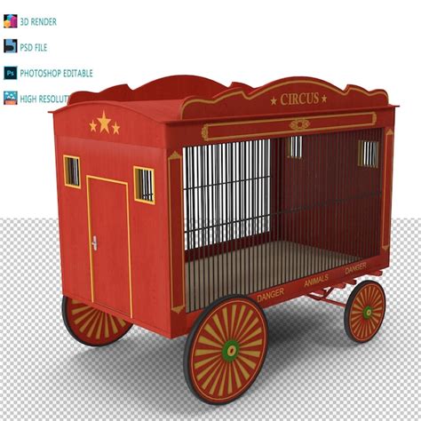 Premium Psd Circus Wagon 3d Modeling Psd