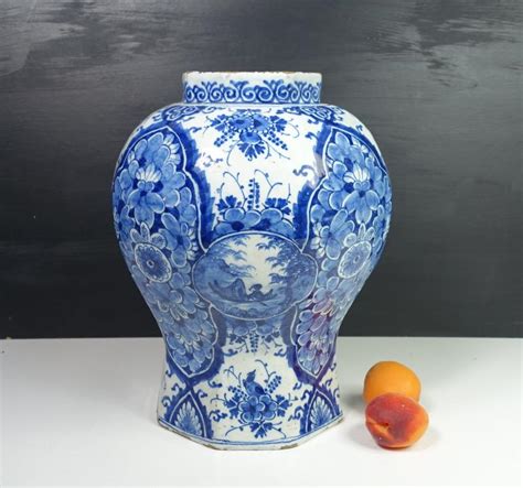 Large 18th C Delft Jar Deorated With Scenes Delftwareceramics