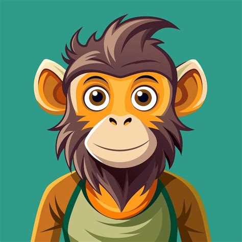 Le Mignon Singe Vecteur Premium