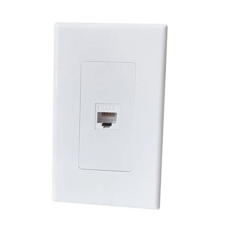 Bupldet 1 Port Cat6 Ethernet Wall Plate Screwless Cat 6 Rj45 Network