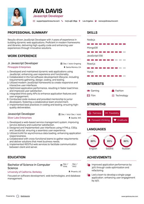 10 Javascript Developer Resume Samples And Templates For 2025